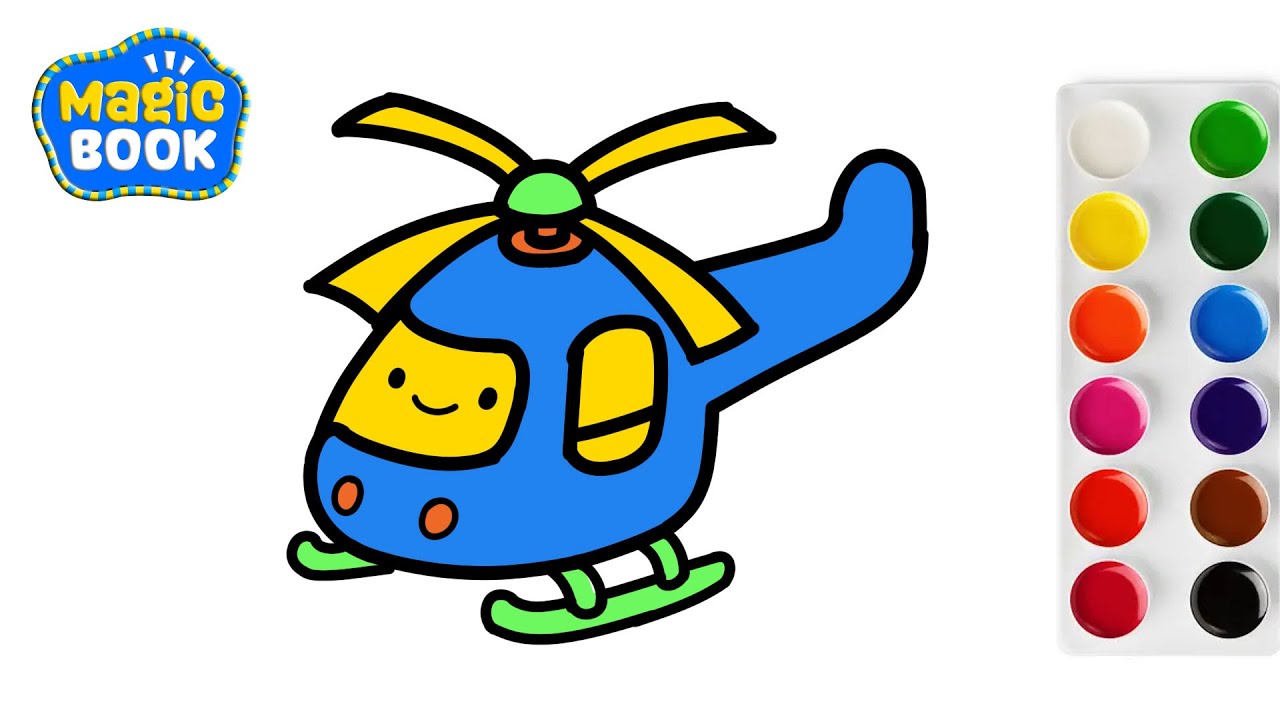 Drawing a Helicopter | Kids Drawing Step by Step Walkthrough | Magic ...