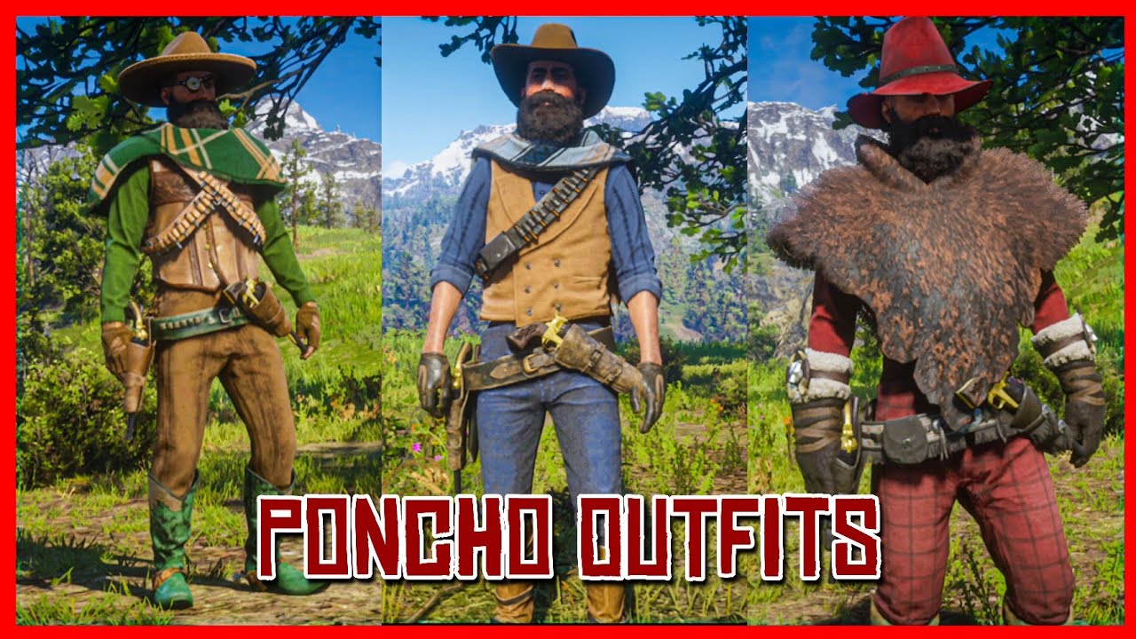 Red Dead Online Requested Outfits #127 Poncho Outfits - YouTube