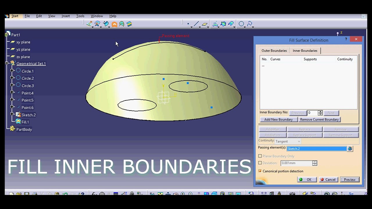 FILL INNER BOUNDARIES CATIA V5 CATIALOG YouTube FILL INNER BOUNDARIES CATIA V5 CATIALOG YouTube