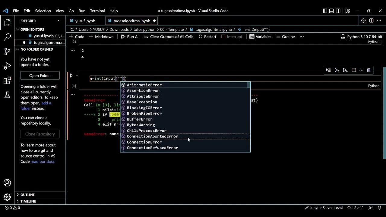 IMPLEMENTASI ALGORITMA DALAM BAHASA PEMROGRAMAN PYTHON - YouTube