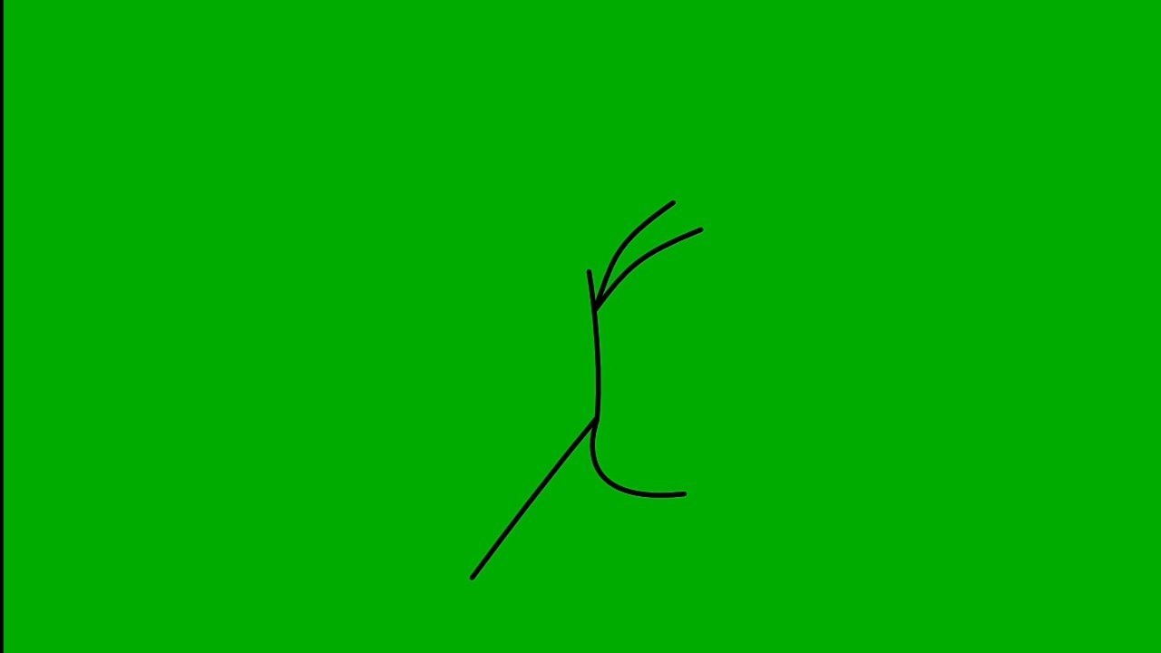 Stickman scared running green screen - YouTube