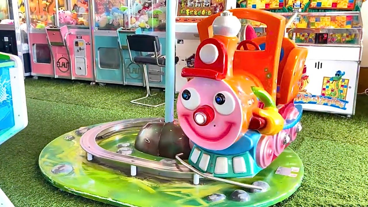 Track Smiley Train Coin Operated Kiddie Ride - YouTube