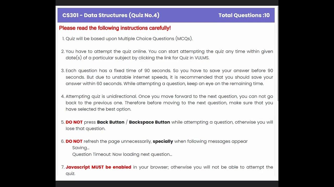 CS301 Quiz 4 Solution 2024-25 || CS301 - Data Structures || Spring 2024 - 25 - YouTube