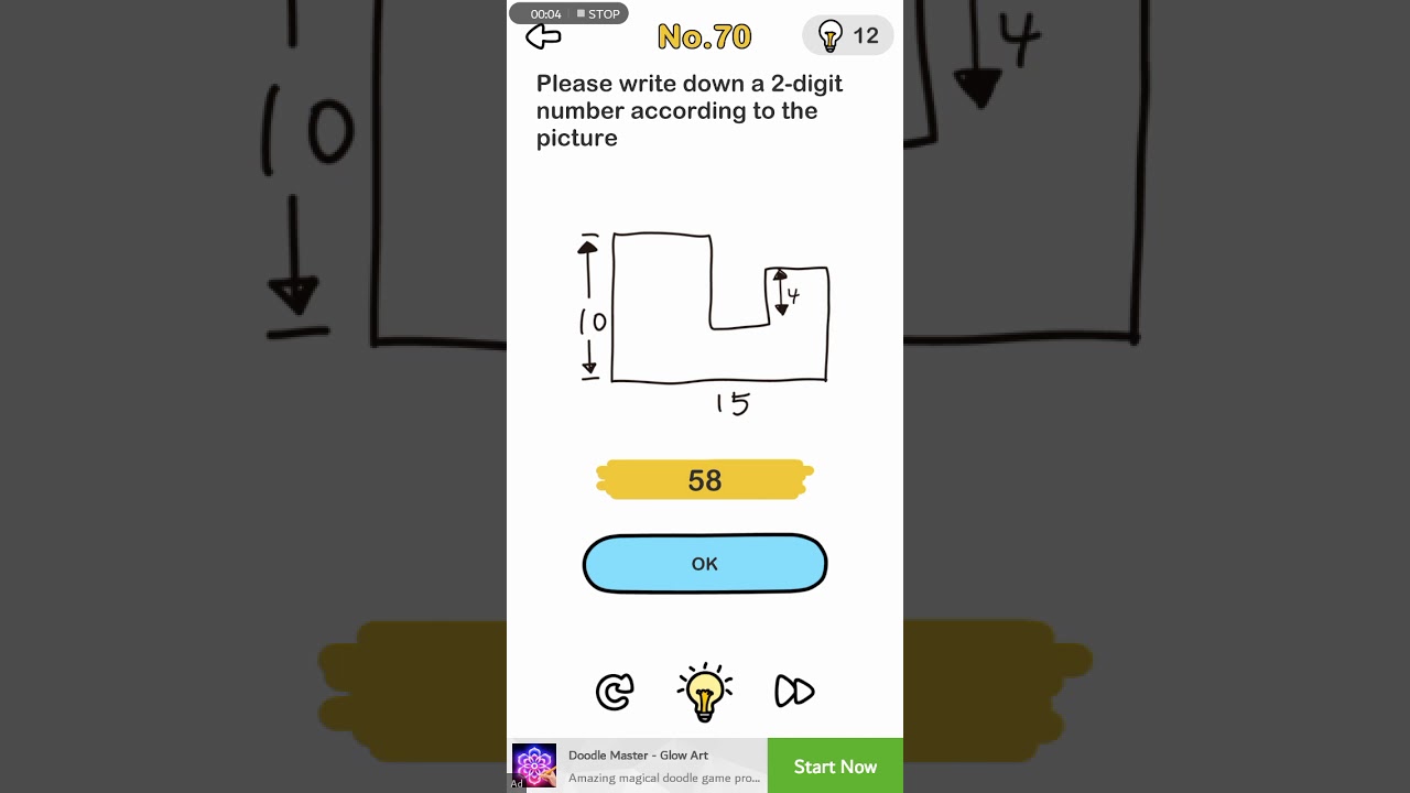 Brain out level 70(Please write down a 2-digit number according to the ...