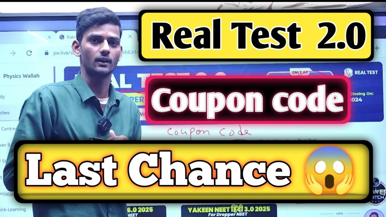 physics wallah coupon code for Real test 2.0 and all batches jee/neet ...