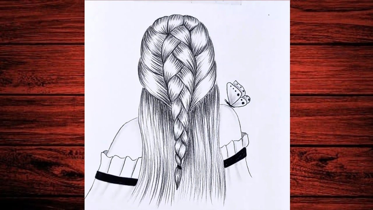Cum se desenează o fată cu parul împletit/ Desene artistice pentru fete ...