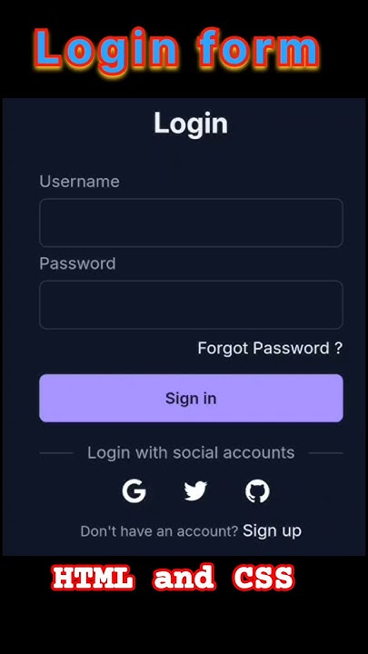 Login form, html css tutorial for beginners, html css full course, html ...