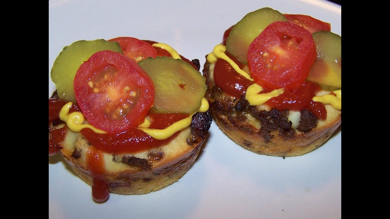 Mini Bacon Cheeseburger Impossible Pies - Gluten Free - YouTube
