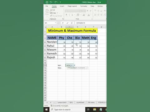 Minimum and Maximum Formula in excel #excel #viral #excelformula #exceltutorial #excelshort # ...