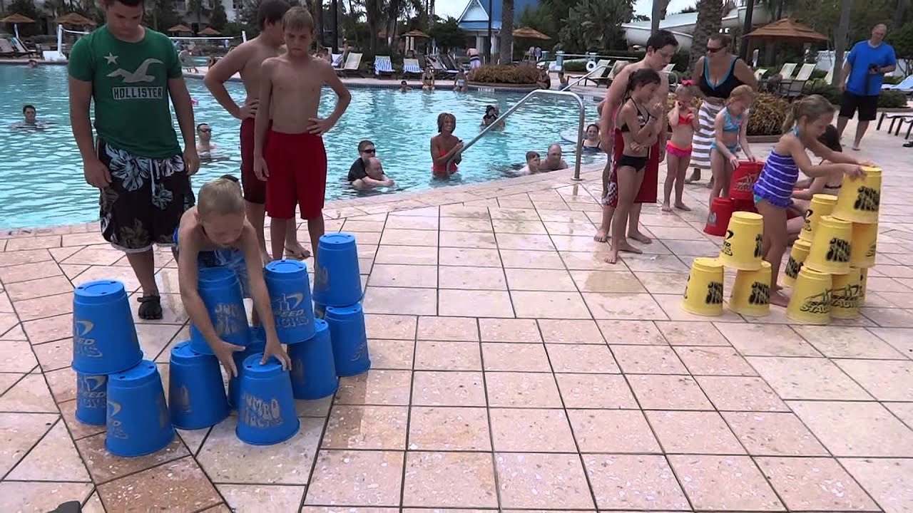 Stacking competition at the resort - YouTube