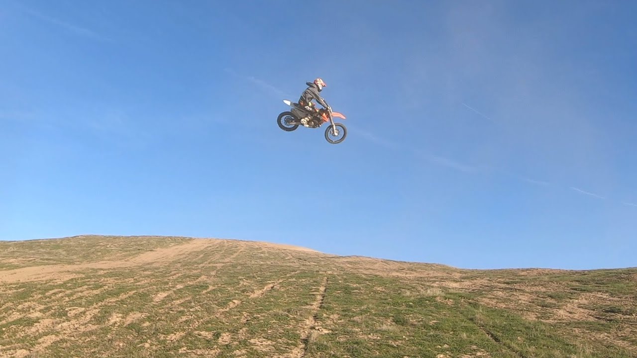 120 ft. natural terrain jump in California! - YouTube