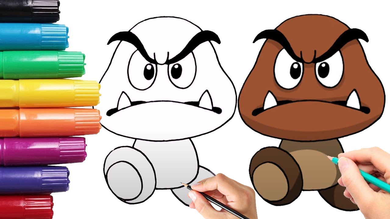 Goomba Drawing How To Draw Goomba From Super Mario Bros (Chibi