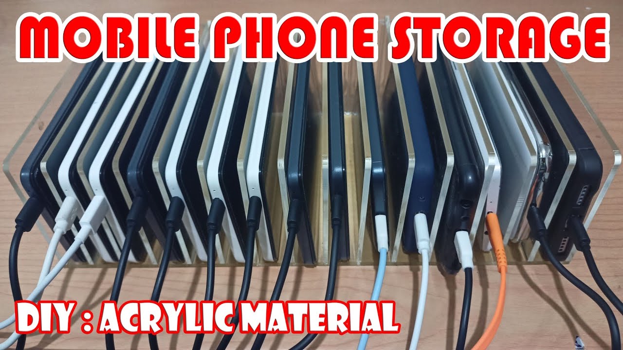 RAK HANDPHONE AKRILIK || Acrylic mobile phone storage - YouTube