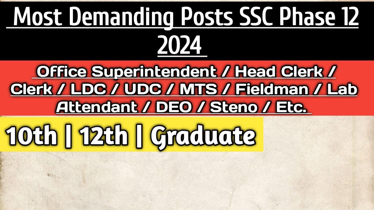 SSC Selection Post Phase 12 Post Details | MTS Vacancy | Office ...