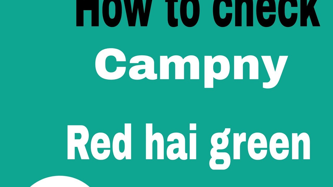 Company Red Green Check 2022 | How to Check Company Status | How to ...
