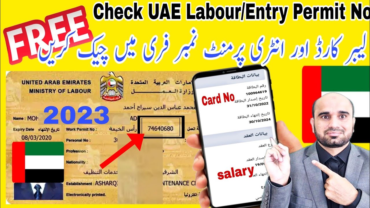 HOW TO CHECK UAE LABOUR CARD NO || HOW TO CHECK ENTERY PERMIT NO || How ...