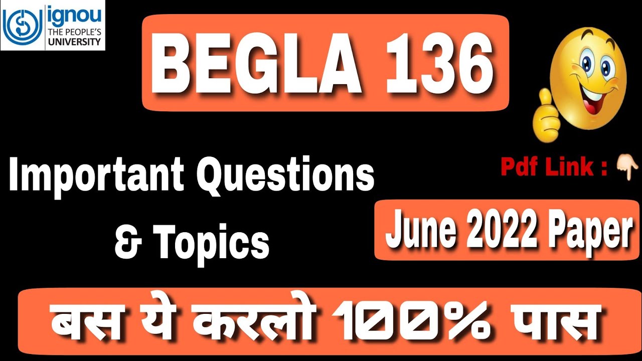 BEGLA 136 Important Questions | BEGLA 136 Previous Year Question Paper ...
