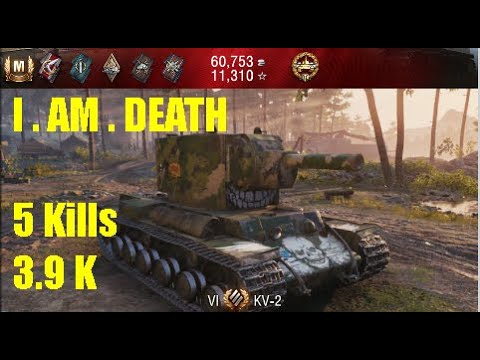 World of tanks - KV-2 (152) - 5Kill 3.9K [Highway] 我．是．死神！ - YouTube
