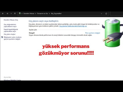 güç seceneklerinde yüksek performans gözükmüyor sorunu (windows)