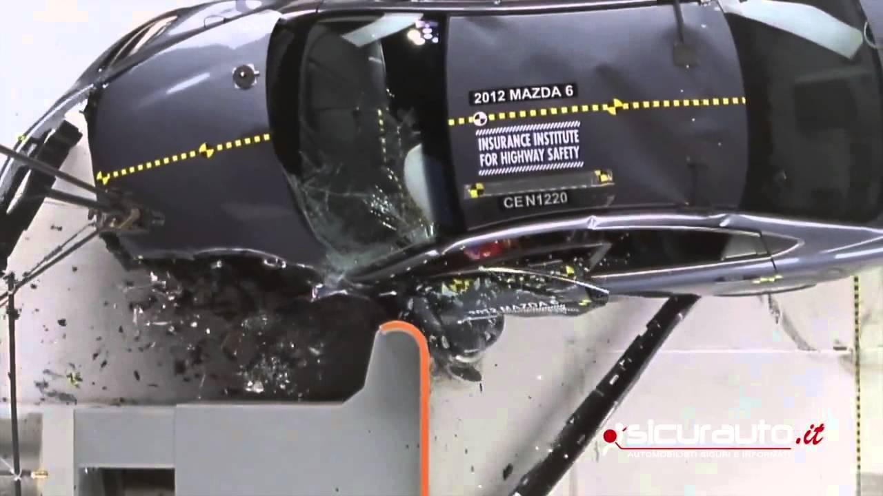 Mazda 6 | Crash test Small Overlap IIHS | SicurAUTO.it - YouTube