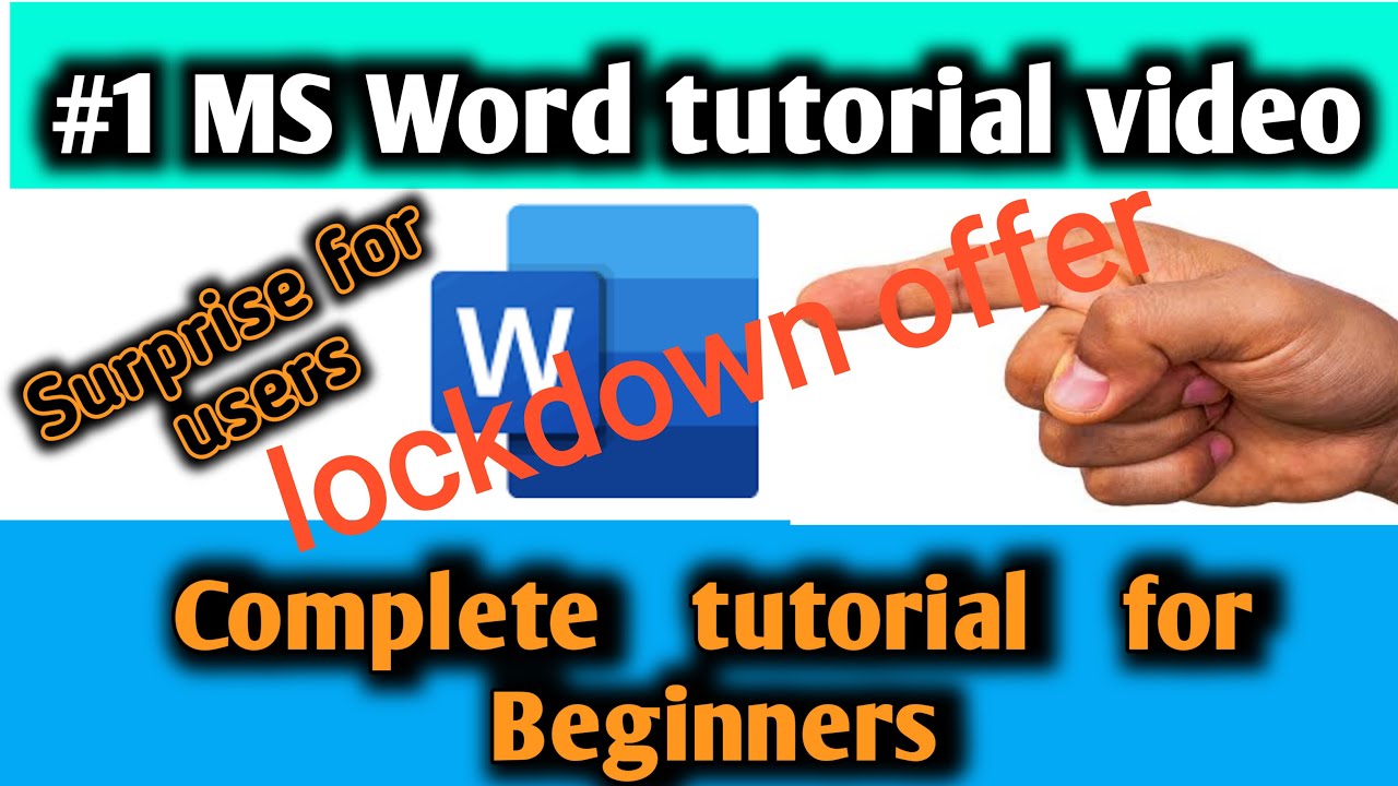 Ms word | tutorial video | complete course | ms office series for ...