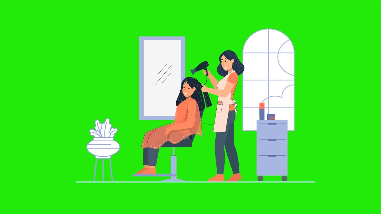 Salon Green Screen Animation | Hair styling | Beauty #fxgreenscreen ...