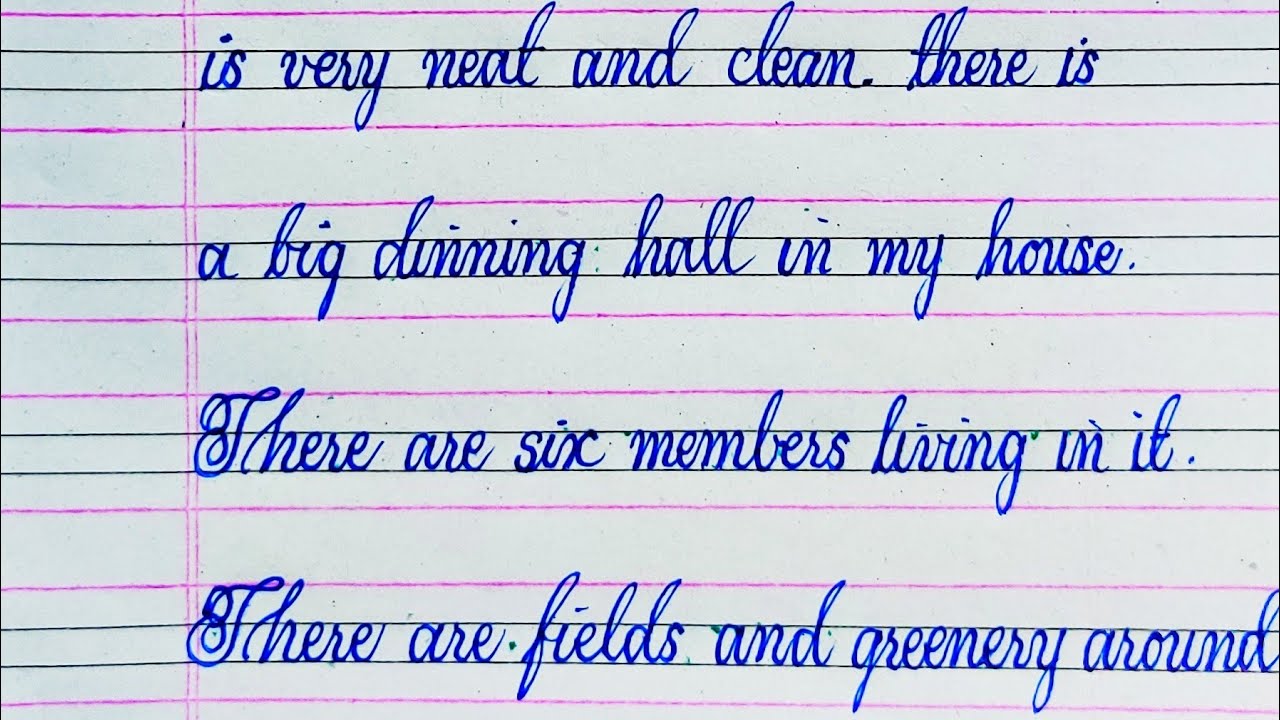 Cursive Writing In Four Lines Essay On My House In Cursive Writing Cursive Writing In Four Lines Essay On My House In Cursive Writing