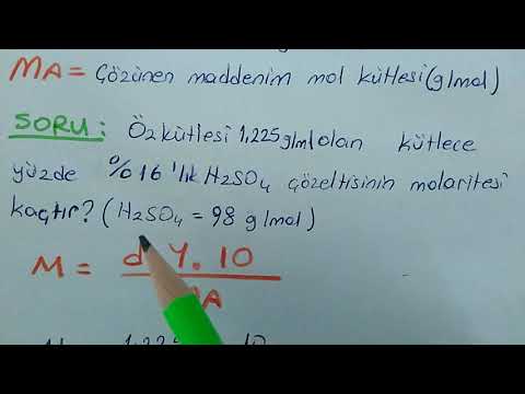 Kütlece Yüzde Derişim ve Molarite İlişkisi