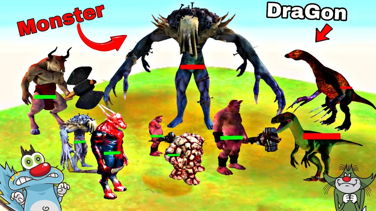 Animal Revolt Battle Game Monster vs Dragon Game Fight with Shinchan ...