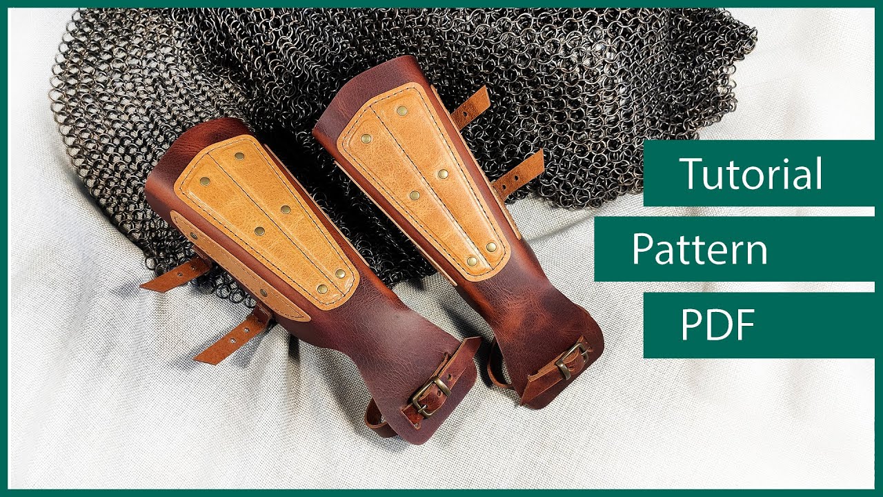 Leather armguards DIY pattern and tutorial / Leather bracers / Leather ...