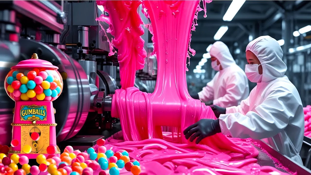 How Chewing GUM BALLS are Made in Factory 🍬 - YouTube
