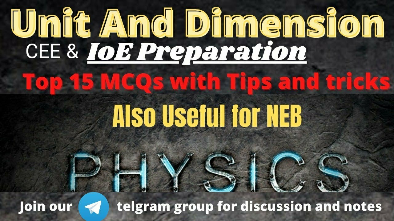 Unit And Dimension || CEE and IoE physics Tips and tricks || ioe ...