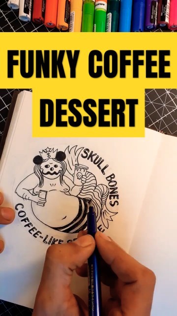 Funky Coffee Dessert #inktober - YouTube