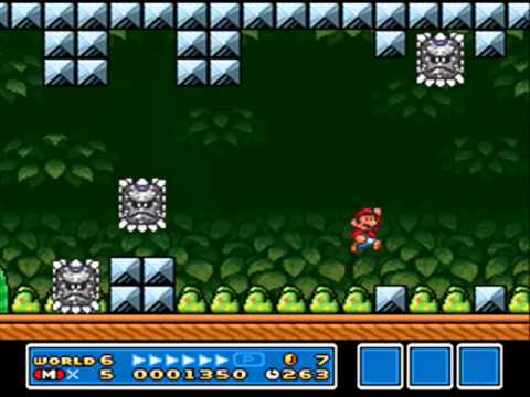 SMB3 for Super Mario All-Stars Custom Level #181 - Thwomp Town 2 - YouTube
