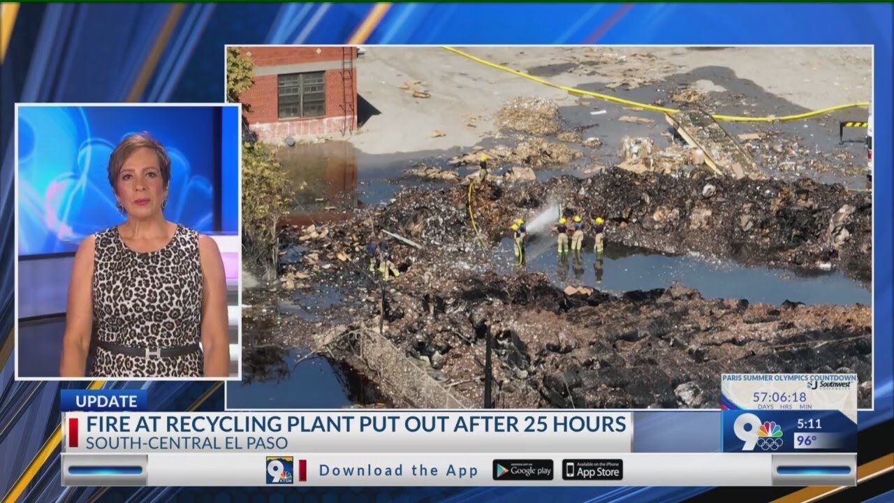 No damage to Paisano Bridge after recycling plant fire - YouTube