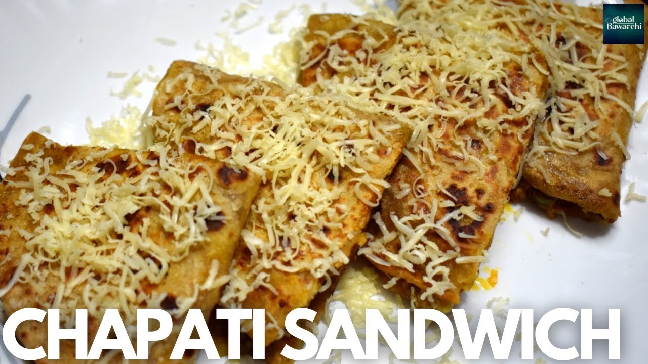 Chapati sandwich recipe l Healthy roti sandwich l leftover roti ...
