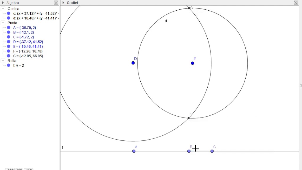 Dimostrazione della costruzione di un iperbole su geogebra - YouTube