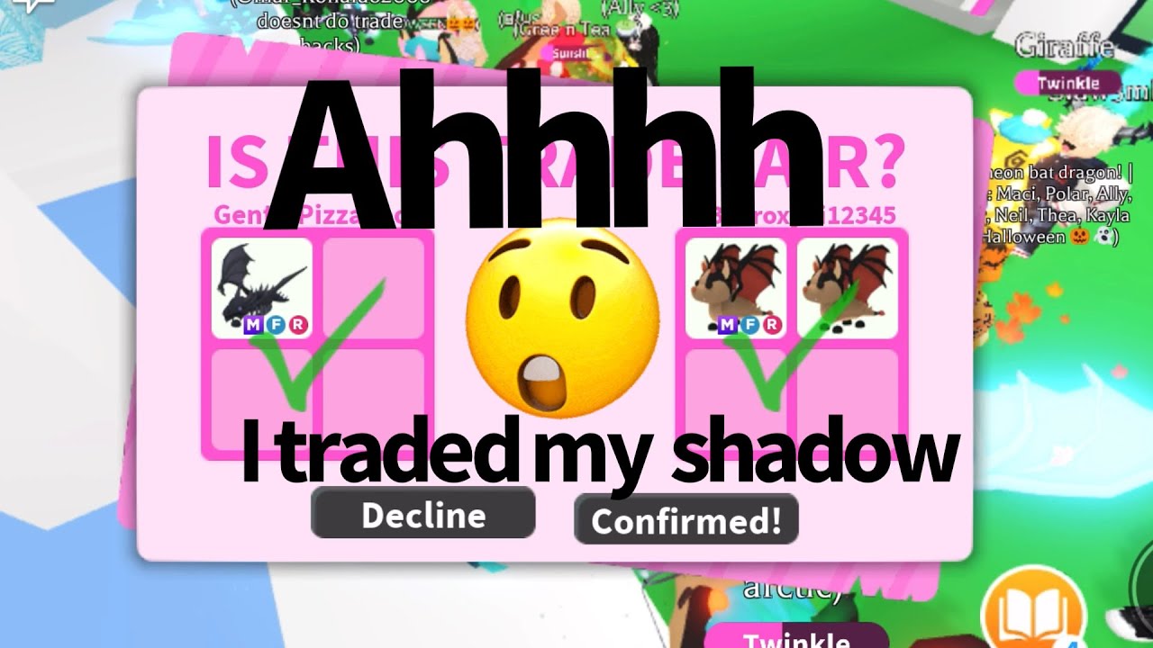 I TRADED my MEGA shadow dragon in Roblox adopt me I know it’s crazy ...