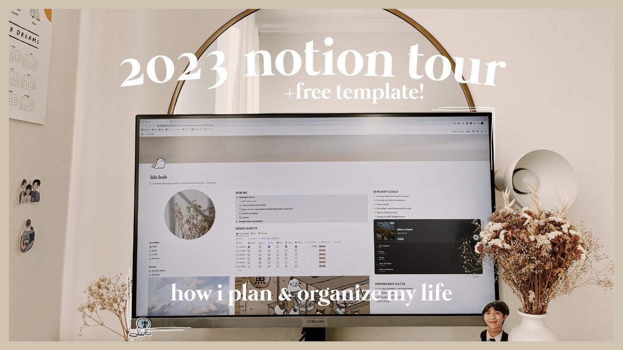 NOTION TOUR: how i organize my life, cute and simple + free template! - YouTube