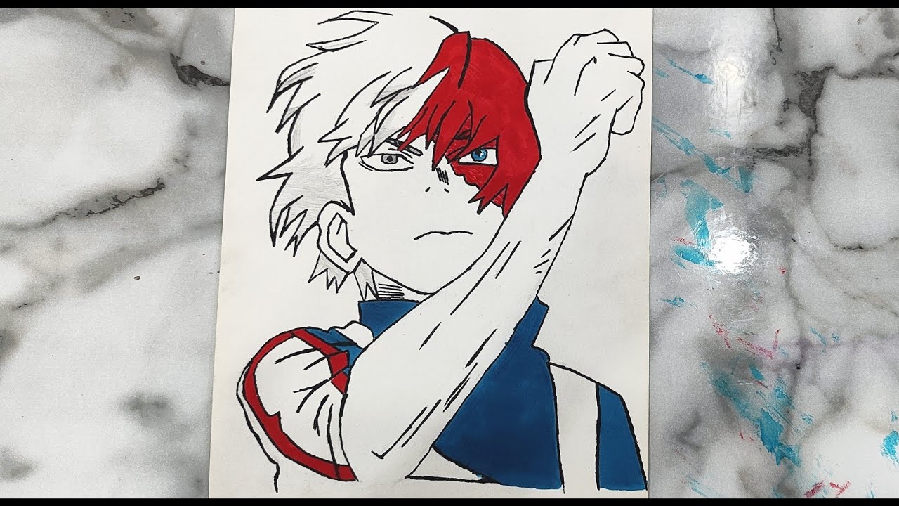 how to draw todoroki in 7 minutes - YouTube