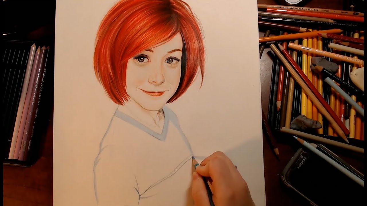 Speed Drawing of Alyson Hannigan (Willow; Buffy the Vampire Slayer ...