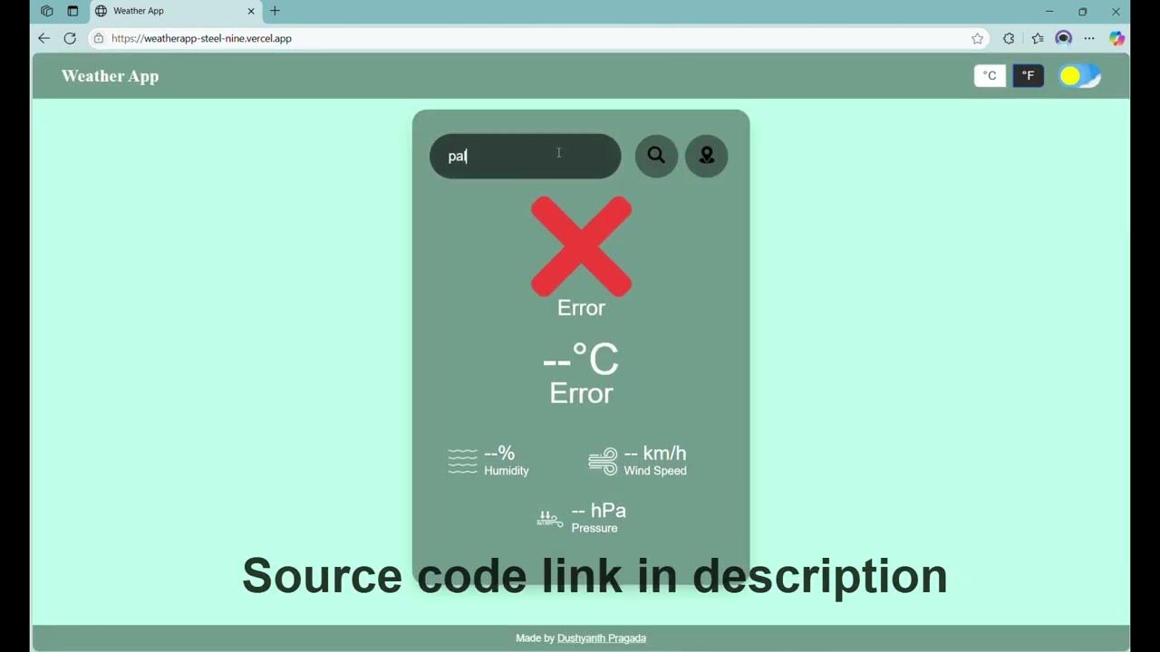Live Weather App Using HTML, CSS & JavaScript | OpenWeather API Project ...