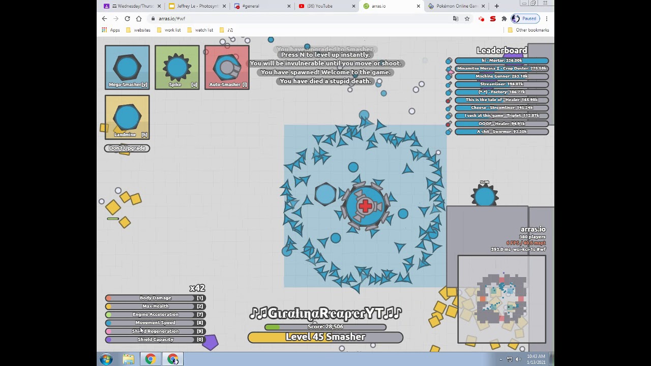 Arras.IO|Spike Room| Funny Spike bounce glitch - YouTube