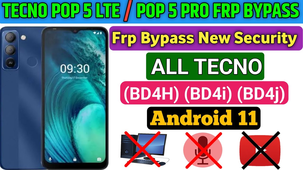 Tecno Pop 5 Lite Frp Bypass 2024 || Tecno Pop 5 Pro Frp Bypass || Tecno Android 11 Frp Bypass ...
