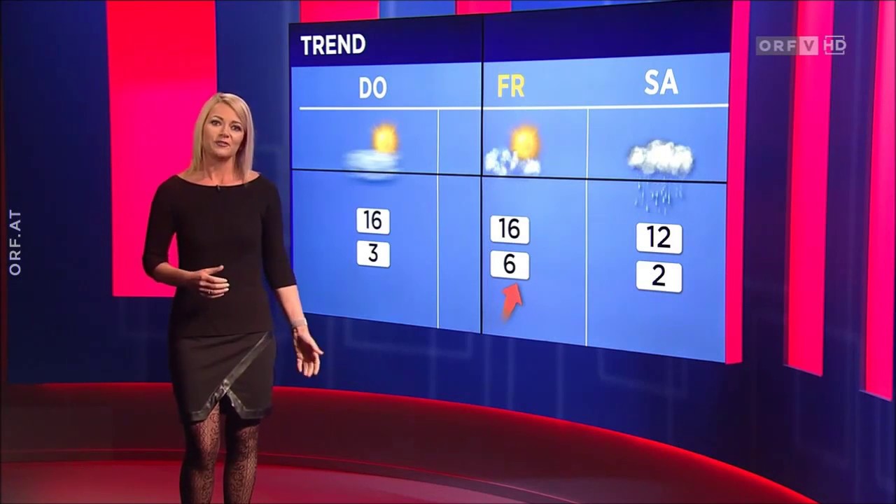 German Weather Presenter Patricia Lipburger Rehm (in Tights ) - YouTube
