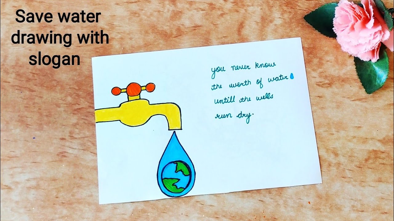 Save Water Save Earth Slogan Drawing Easy - Infoupdate.org