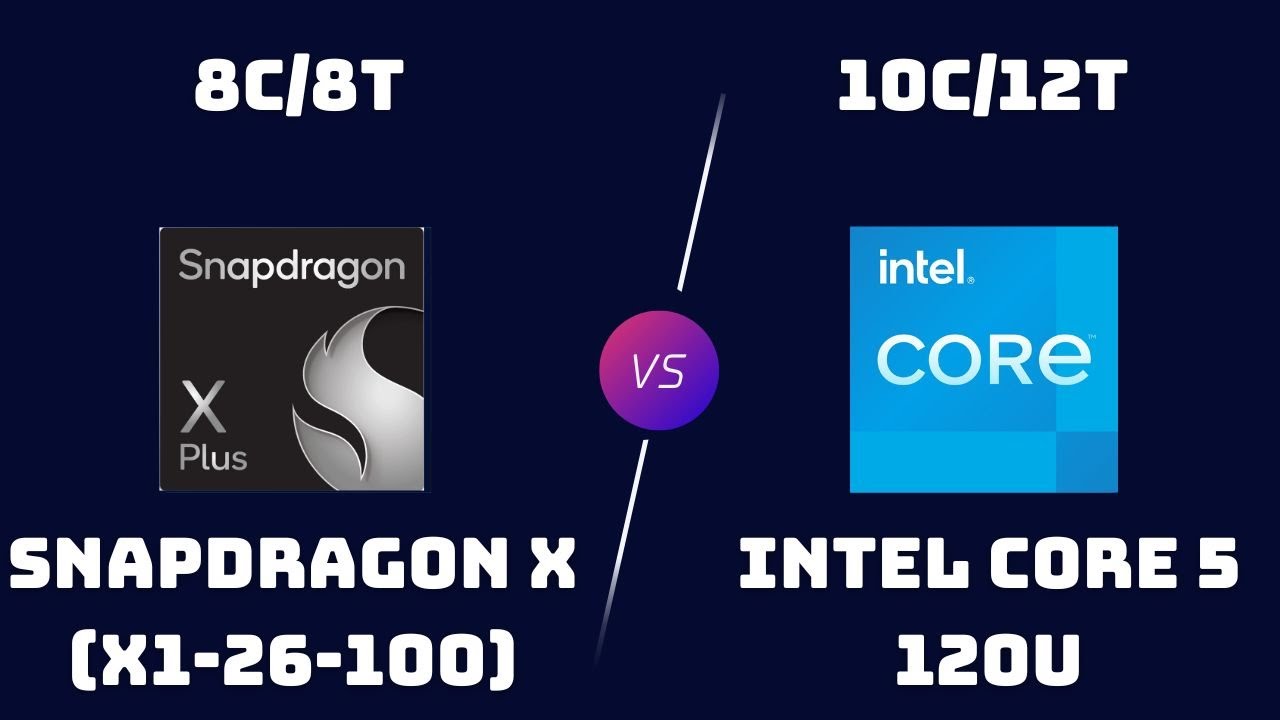 Qualcomm Snapdragon X (X1-26-100) vs Intel Core 5 120U – ARM vs x86 Laptop CPU Showdown - YouTube
