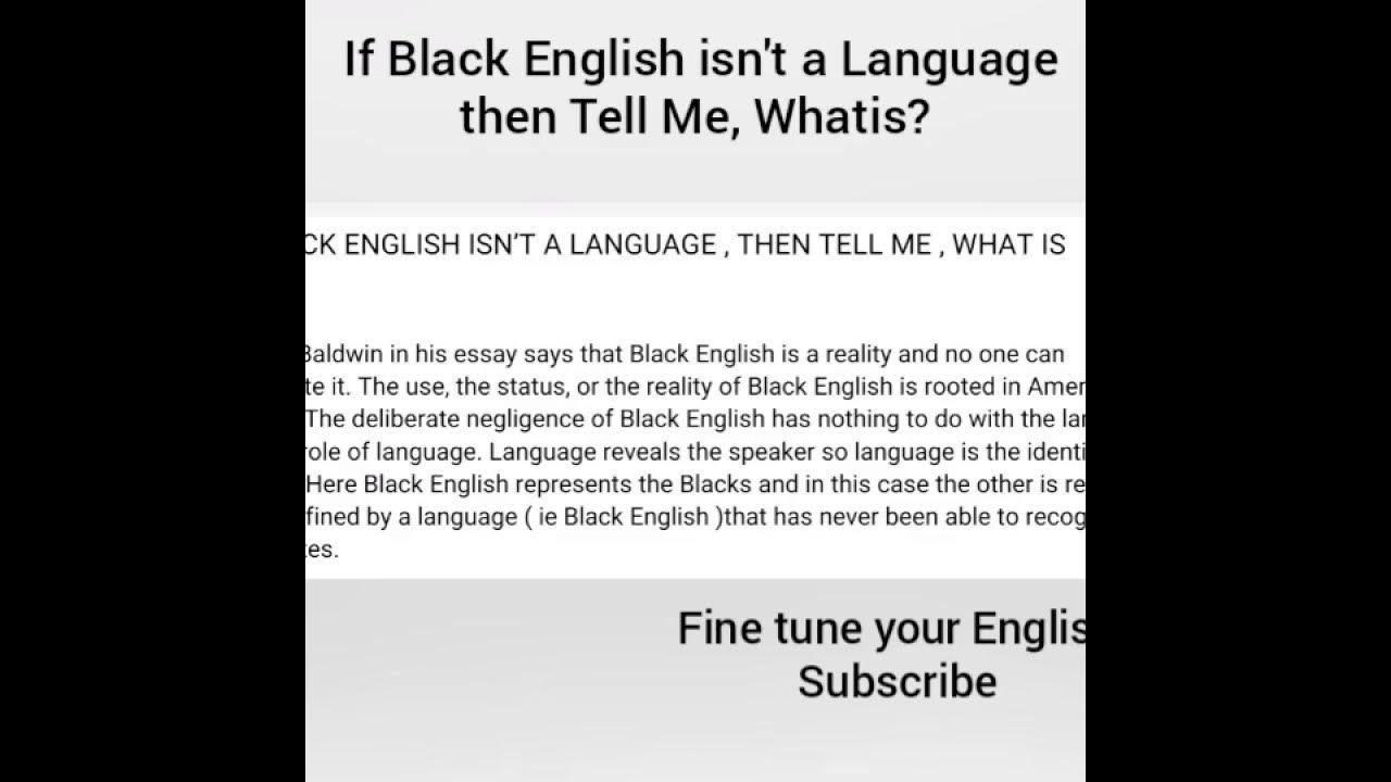 If Black English Isn t A Language Then Tell Me What Is Short Summary if-black-english-isn-t-a-language-then-tell-me-what-is-short-summary
