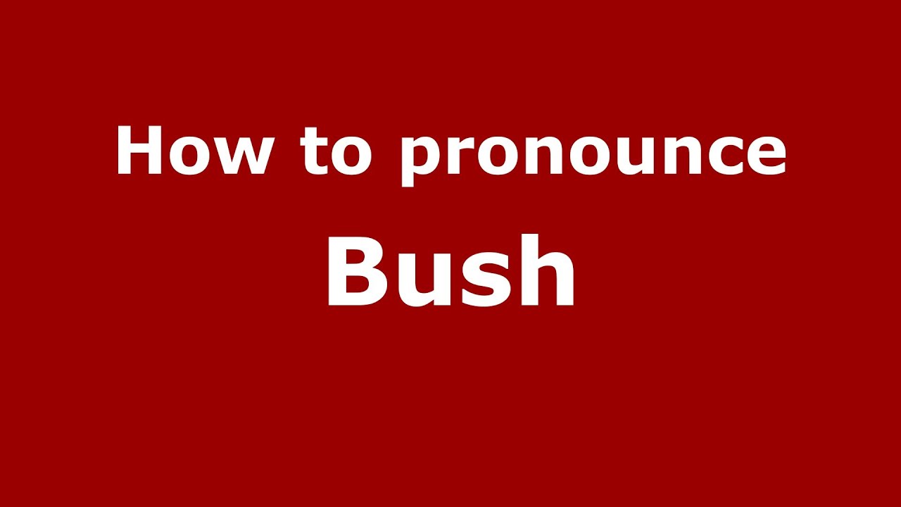 How to Pronounce Bush - PronounceNames.com - YouTube