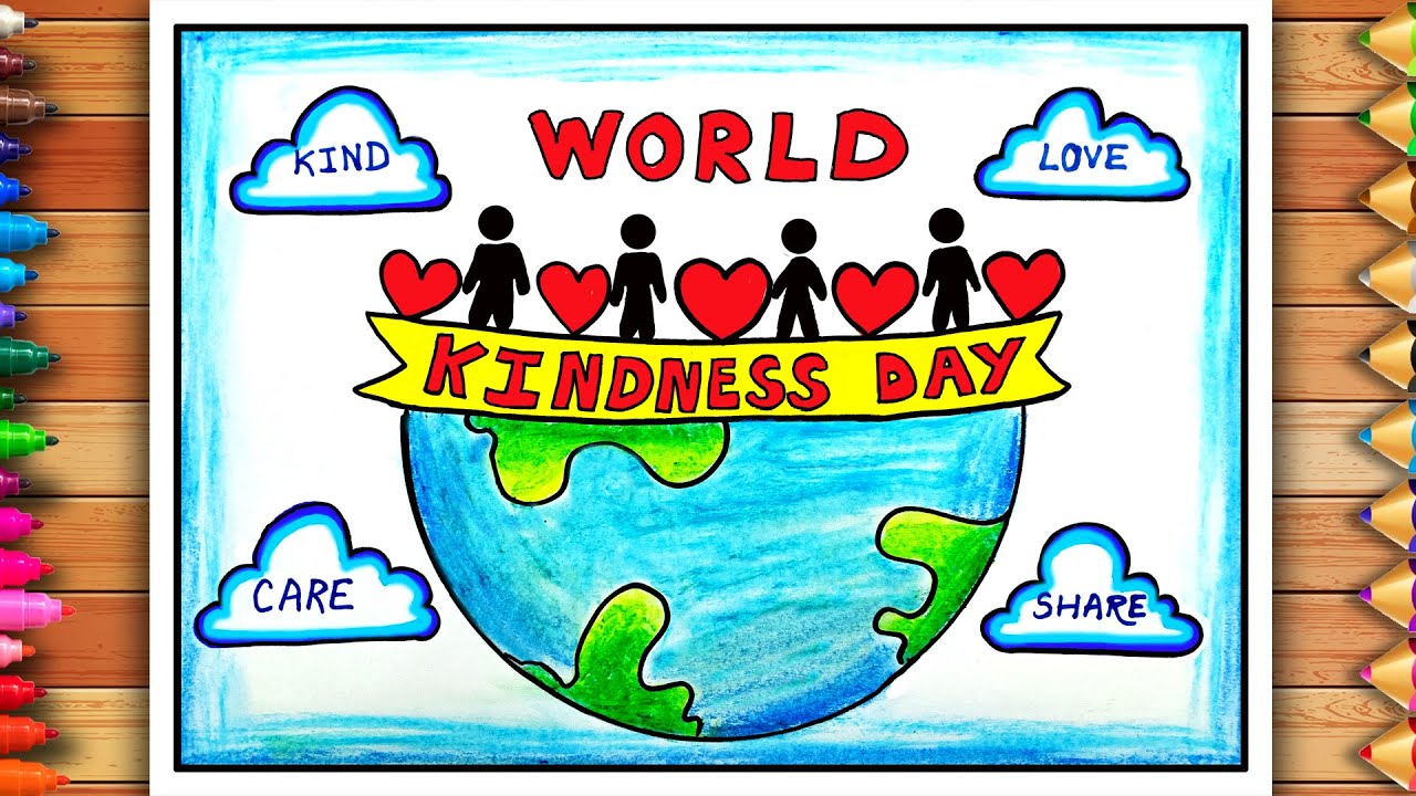 Easy Drawing of Kindness Day | Kindness Day Poster | Kindness Day ...